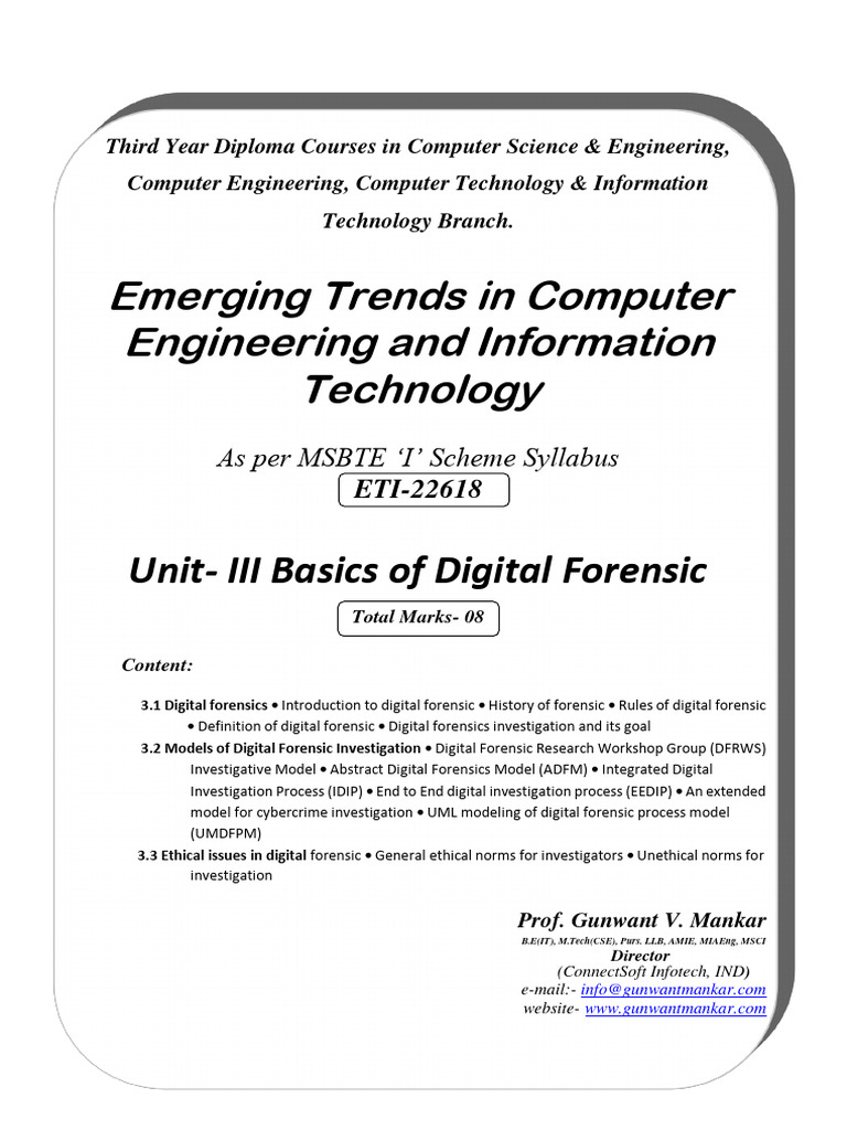 ETI U-III Notes | PDF | Digital Forensics | Computer Forensics