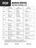 Weekly Mess Menu & Rules | PDF