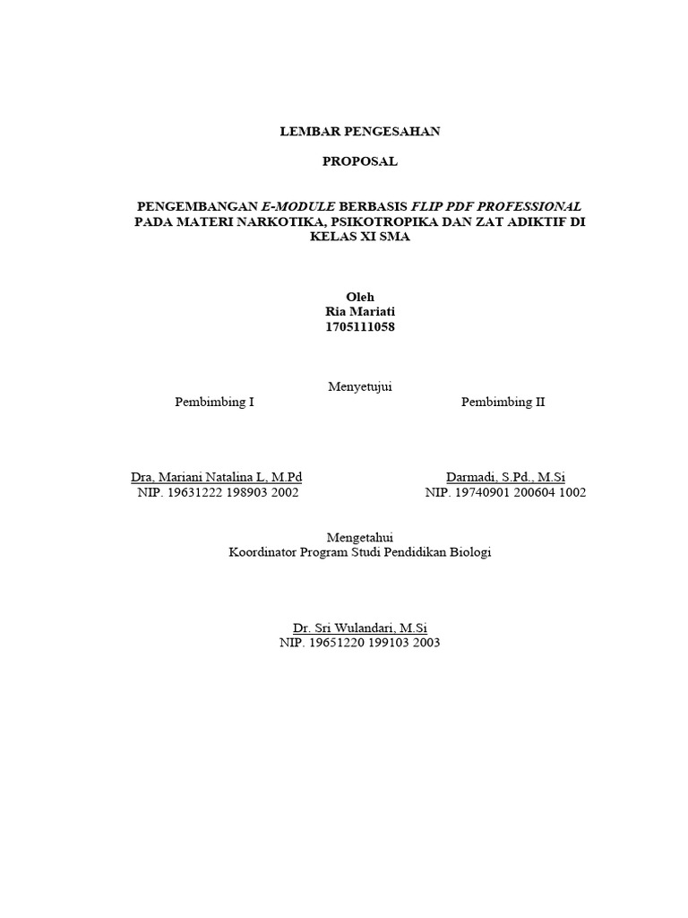 Lembar Pengesahan Proposal | PDF | Pengembangan Diri | Kesehatan Holistik
