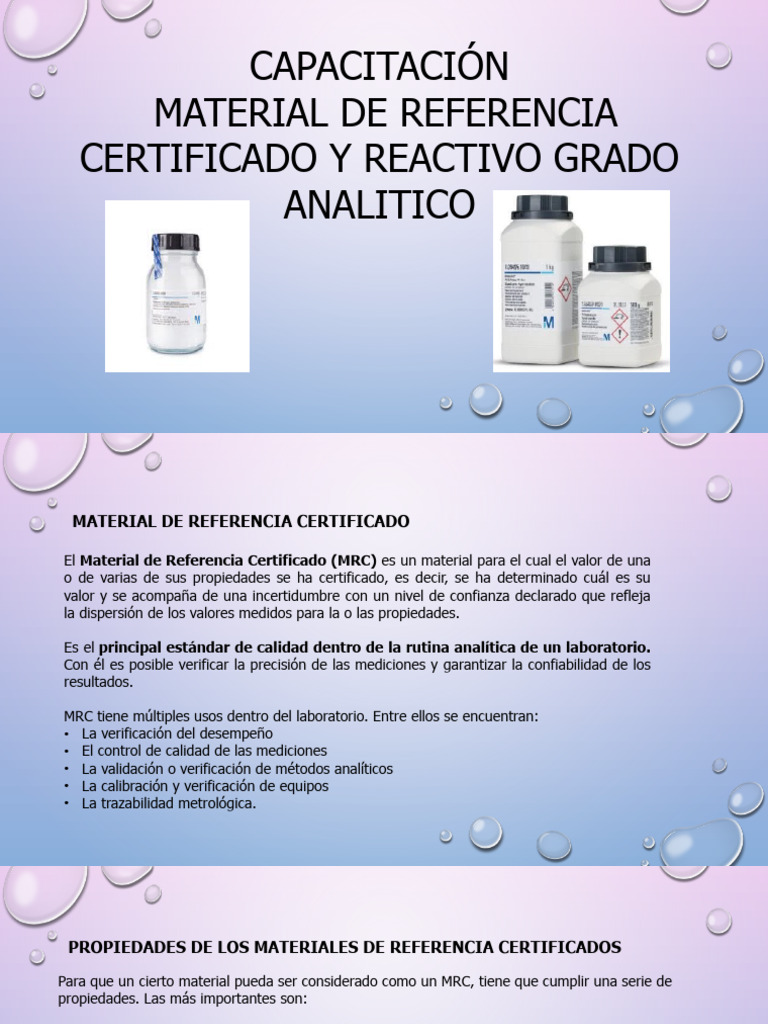 MRC y Reactivo Grado Analitico | PDF | Reactivo | Laboratorios