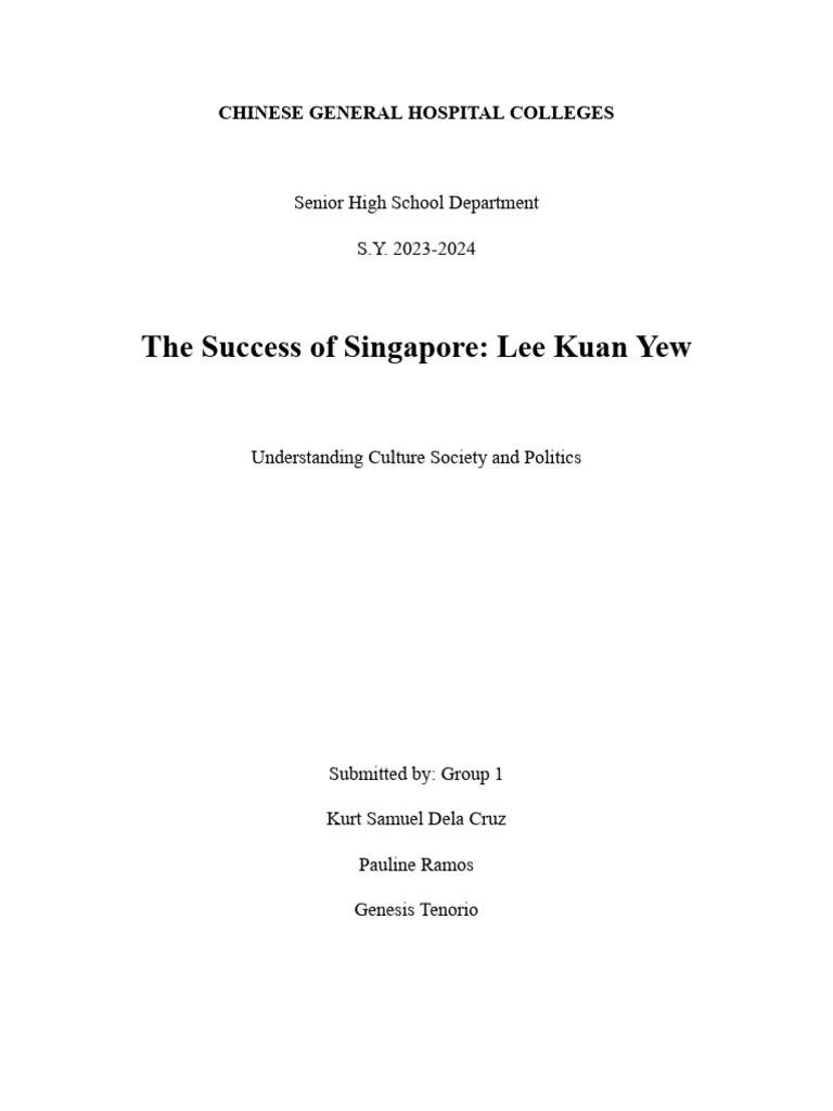 Ucsp Final Paper Pdf Singapore World Politics
