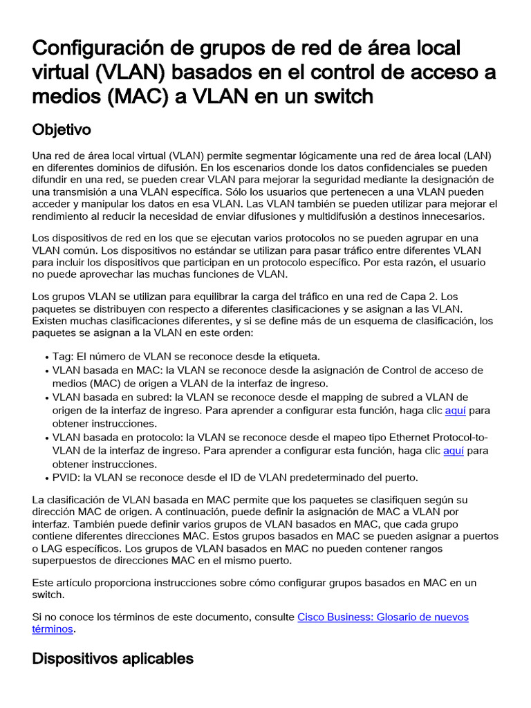 smb3074 Configure Media Access Control Mac Based Virtual Local Area | PDF | Red de arquitectura ...