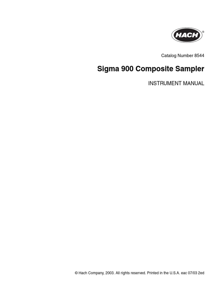Hach-Sigma 900 Composite Sampler Users Manual | PDF | Battery Charger ...