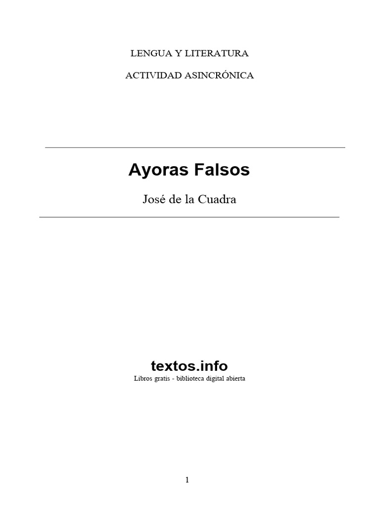 Actividad Asincrónica - Jose de La Cuadra - Ayoras Falsos | PDF ...