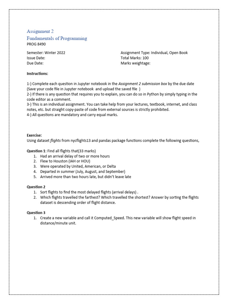 Assignment 2 PROG - Winter 2022 | PDF