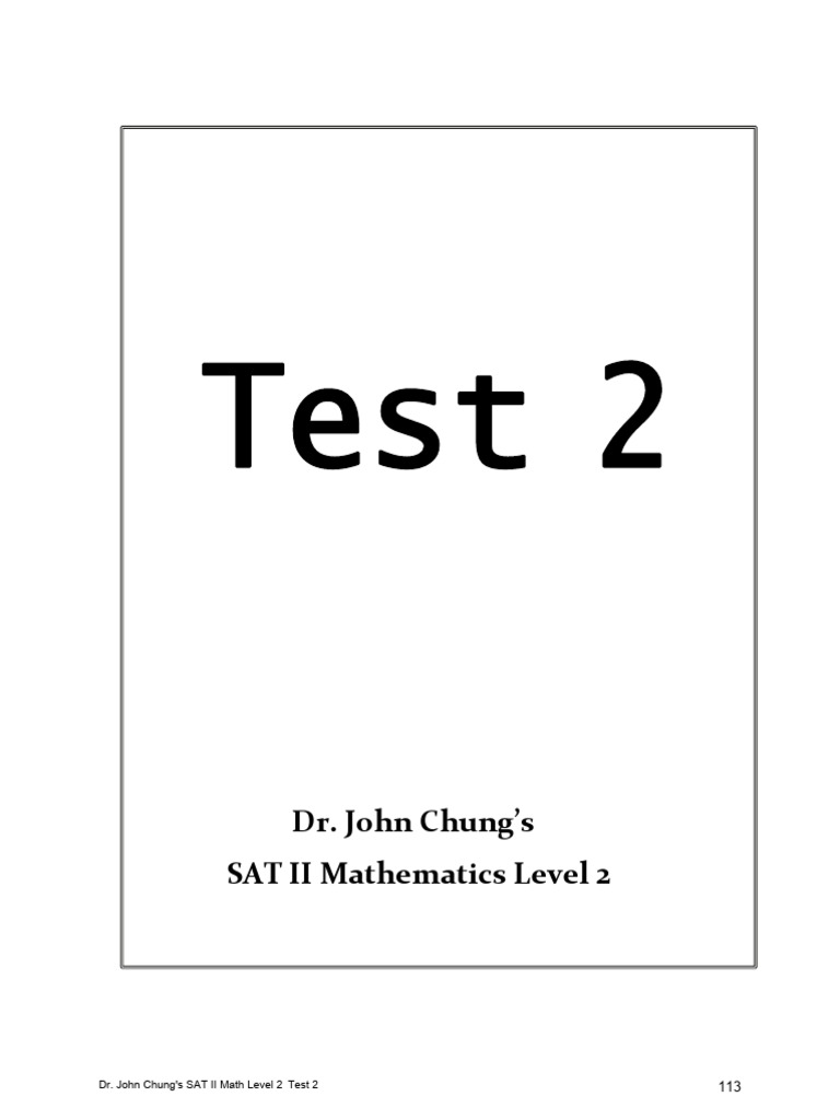 SAT II Math Level 2 Practice Test | PDF | Area | Sat