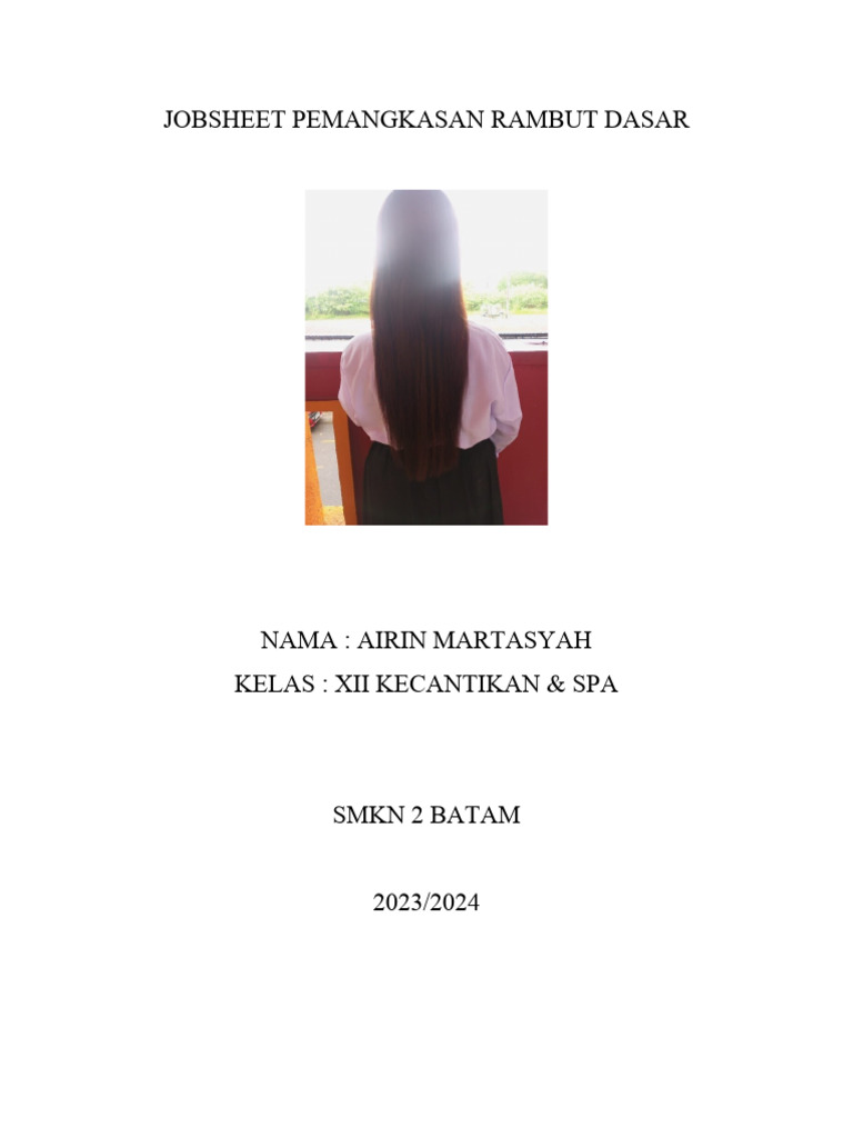 Jobsheet Pemangkasan Rambut Dasar Airin | PDF