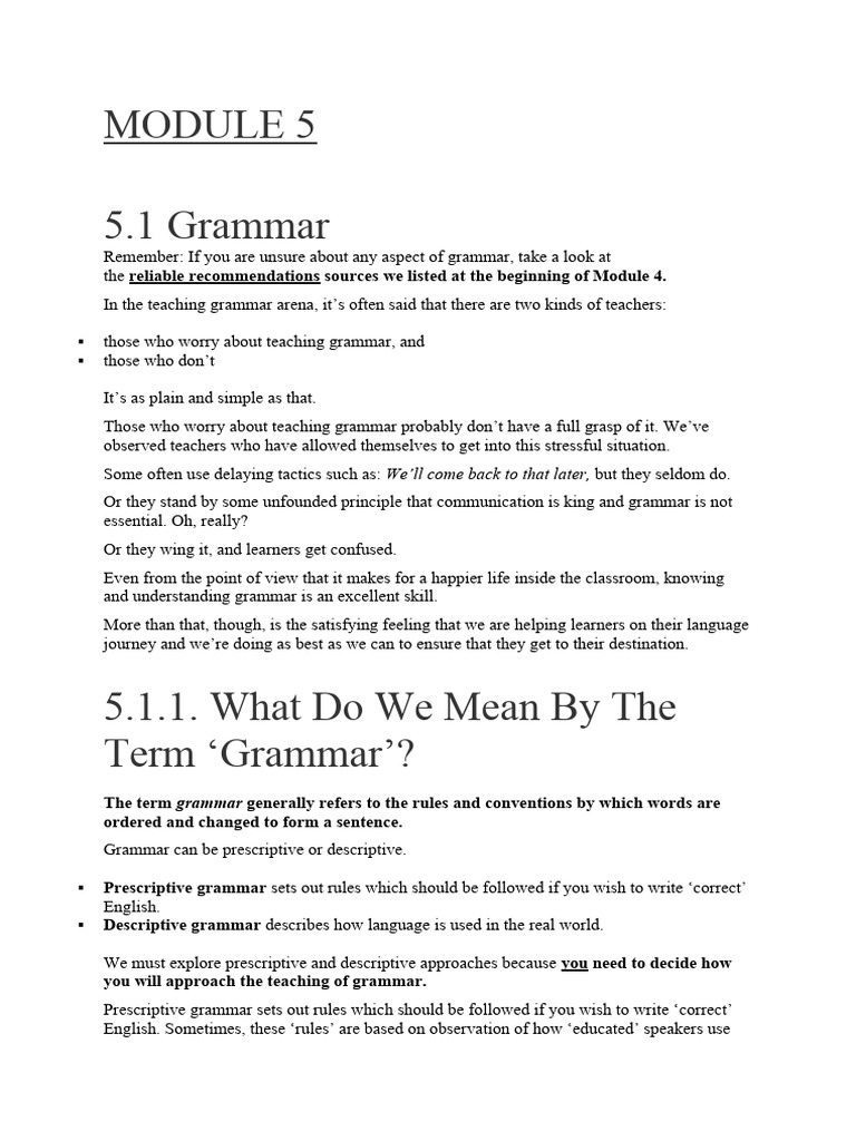 Module 5 Tefl | PDF | Perfect (Grammar) | Noun