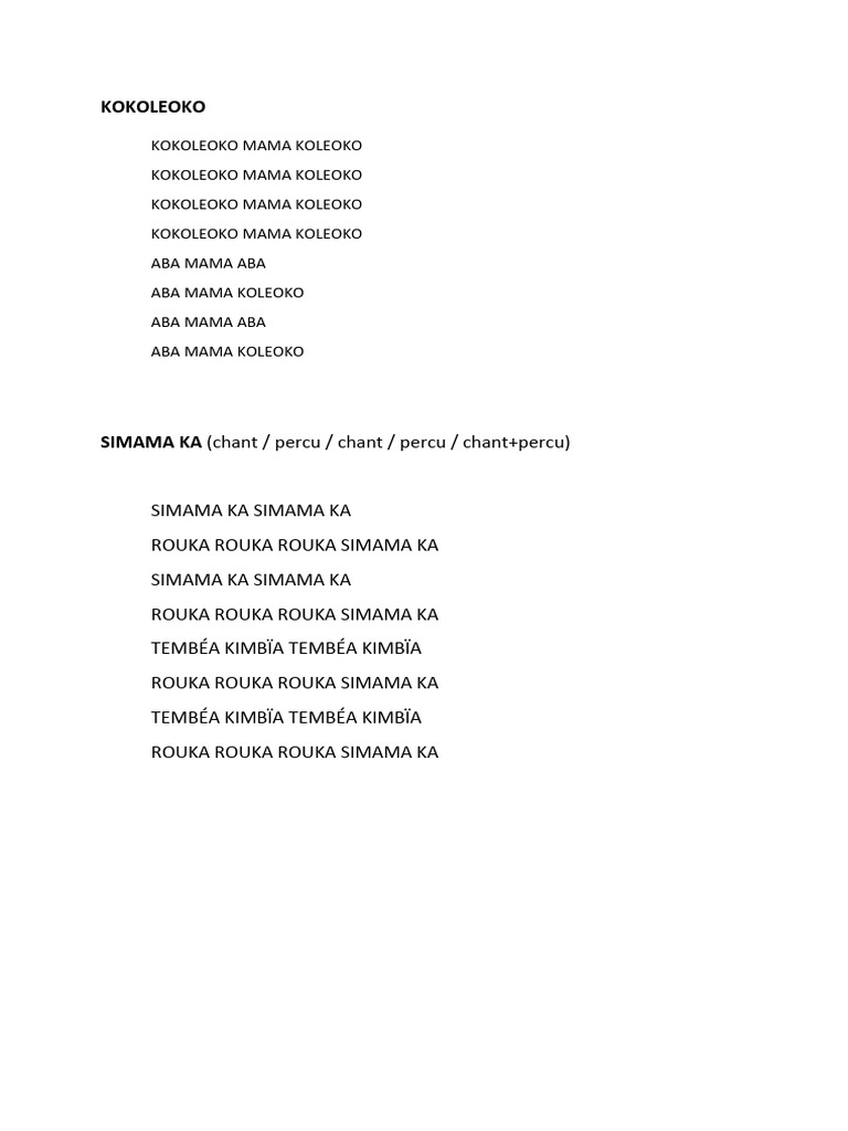 Kokoleoko + Simama Ka | PDF
