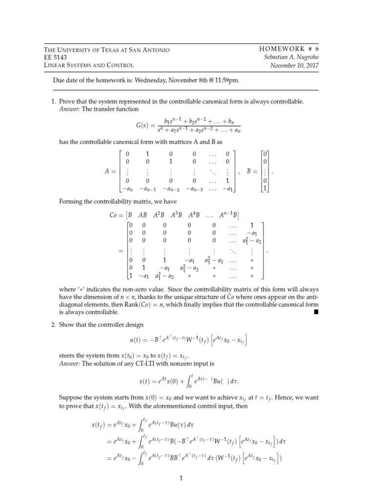 Homework6 Sol Sebastian | PDF | Eigenvalues And Eigenvectors | Linear Subspace