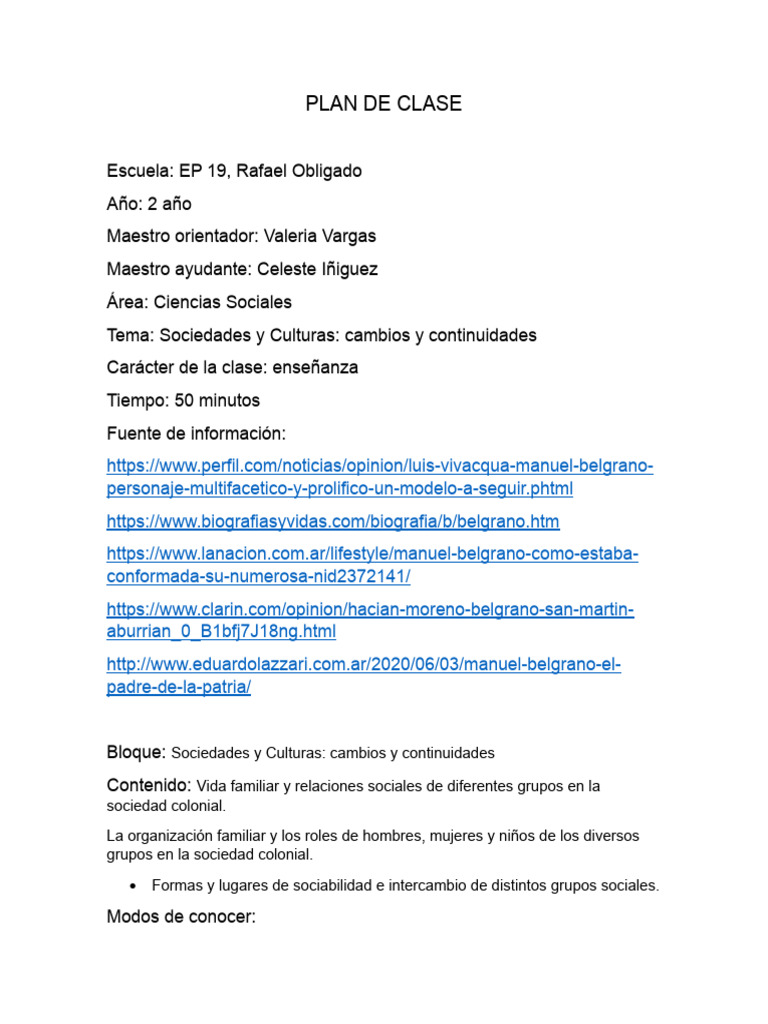 Plan de Clase-1 | PDF
