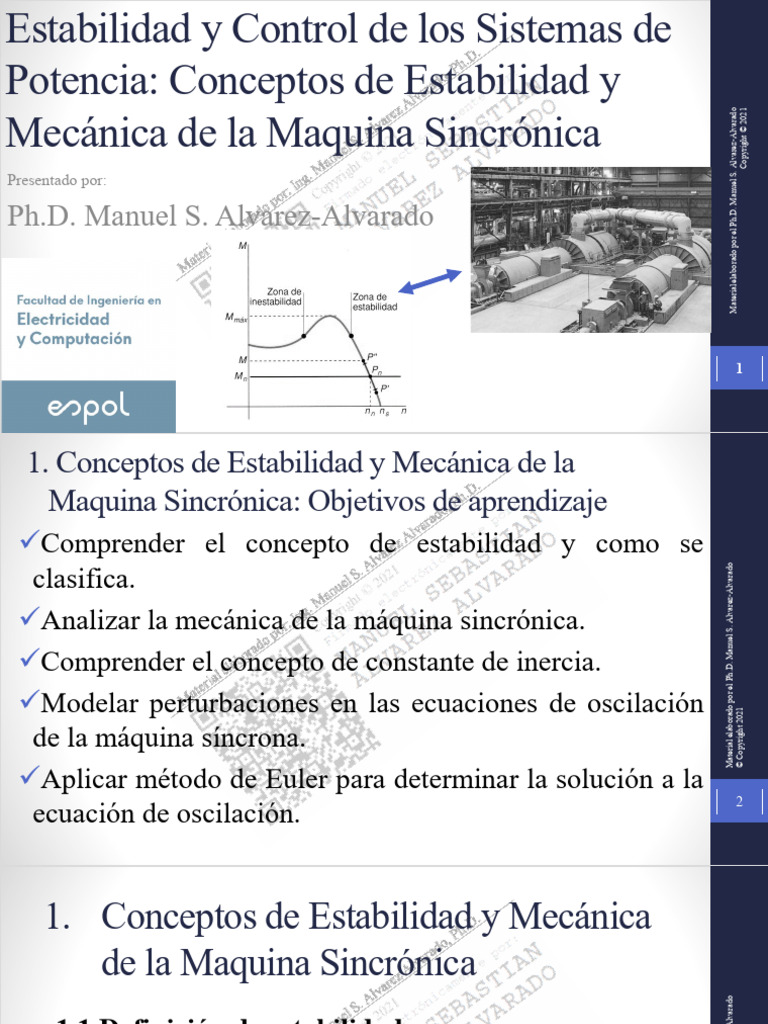 Conceptos de Estabilidad y Mecánica de La Maquina Sincrónica | PDF ...