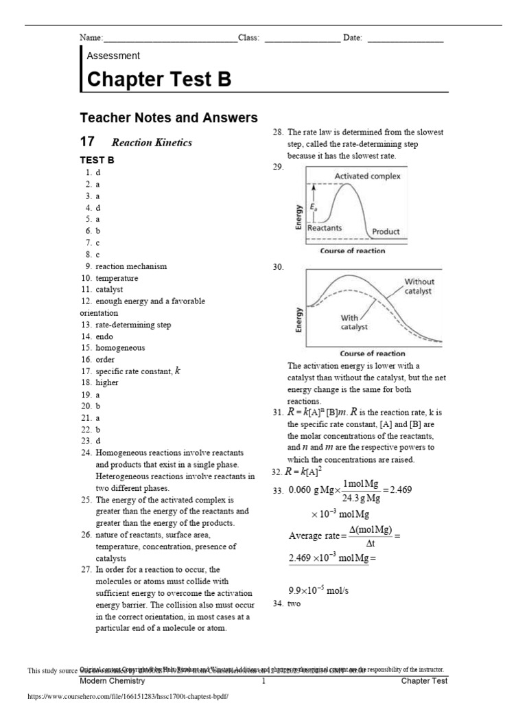 hssc1700t Chaptest B PDF | PDF | Reaction Rate | Chemical Reactions hssc1700t Chaptest B PDF | PDF | Reaction Rate | Chemical Reactions