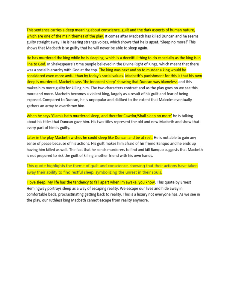 Macbeth Does Murder Sleep | PDF