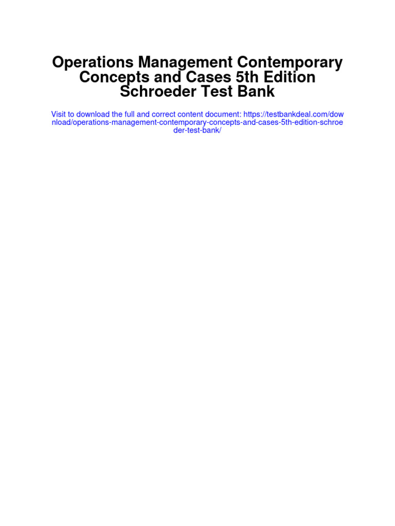 Instant Download Operations Management Contemporary Concepts and Cases ...