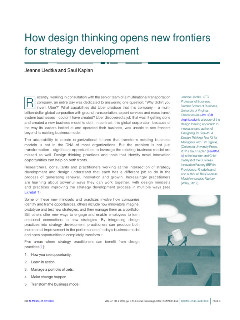 How design thinking opens new frontiers for strategy development | PDF ...