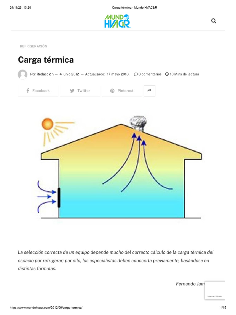 Cálculo de Carga Térmica HVAC | PDF | Calor | Temperatura