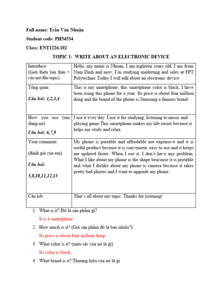 Topic 1. Level 1.2 | PDF