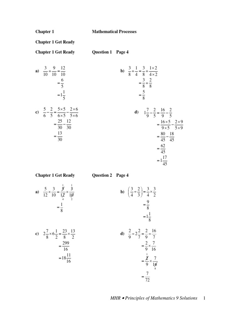 pom9-solutions-chapter-1 | PDF | Multiplication | Numbers