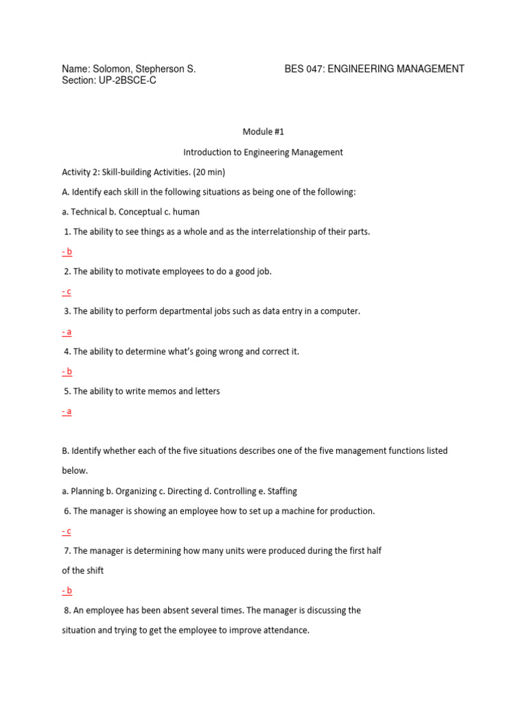 Module 1 Activity (BES 047) | PDF | Business | Cognitive Science