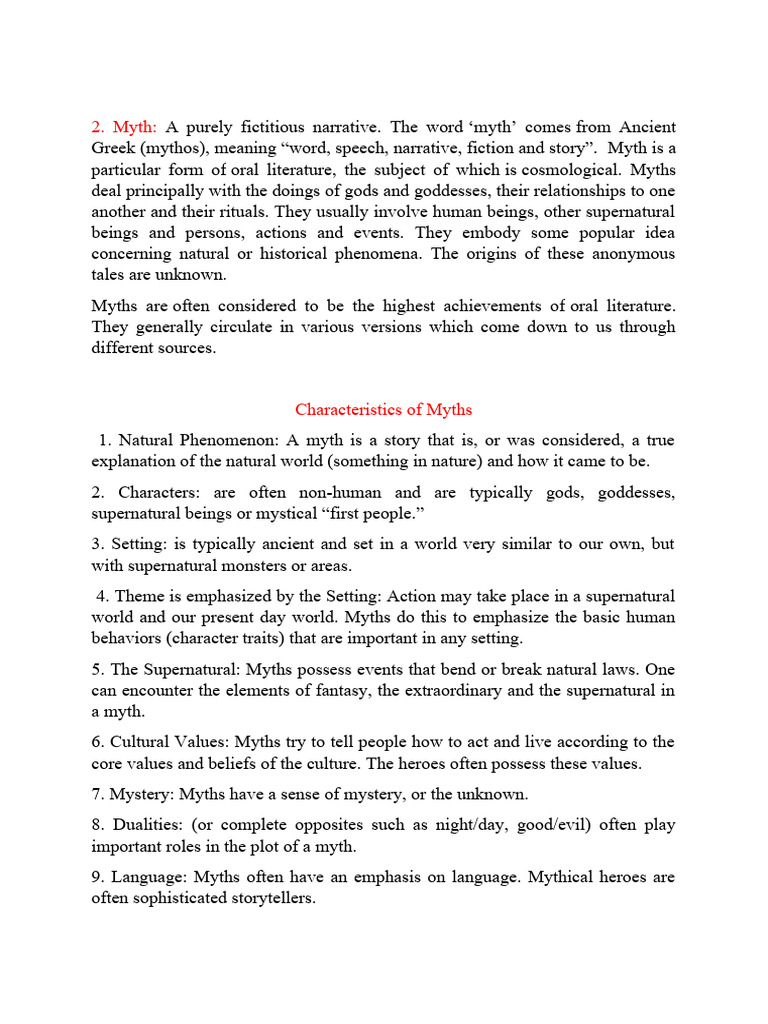 Literary Types in Oral Literature 2 | PDF | Prometheus | Supernatural