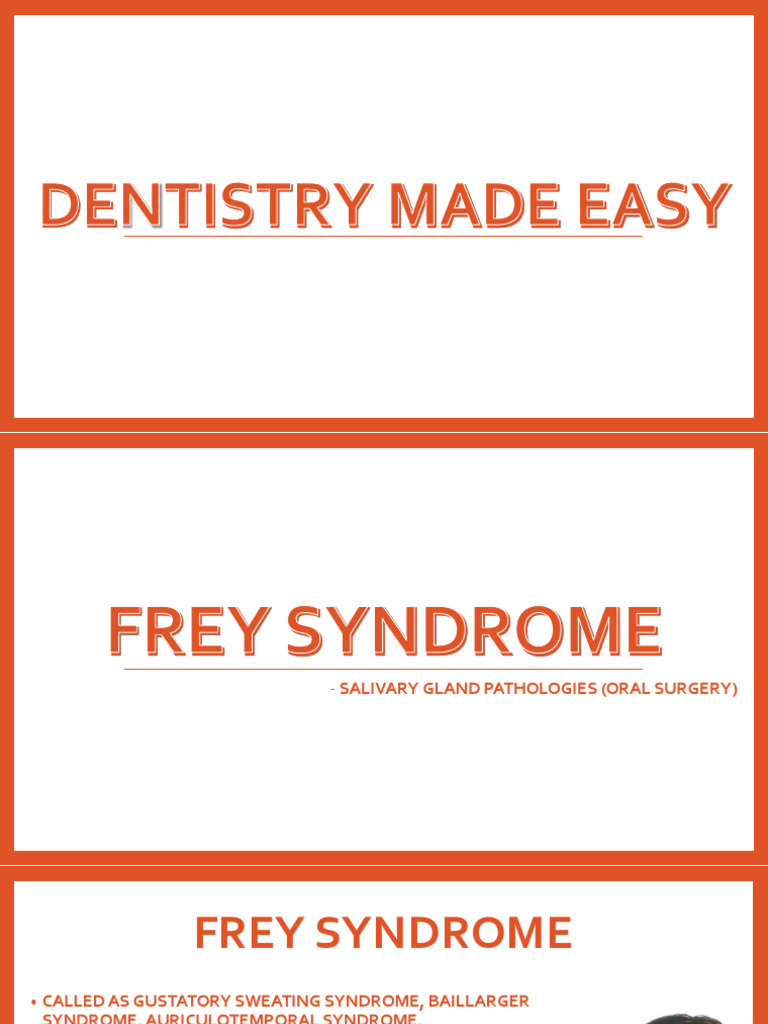 Frey Syndrome II Gustatory Sweating II Auriculotemporal Syndrome | PDF ...