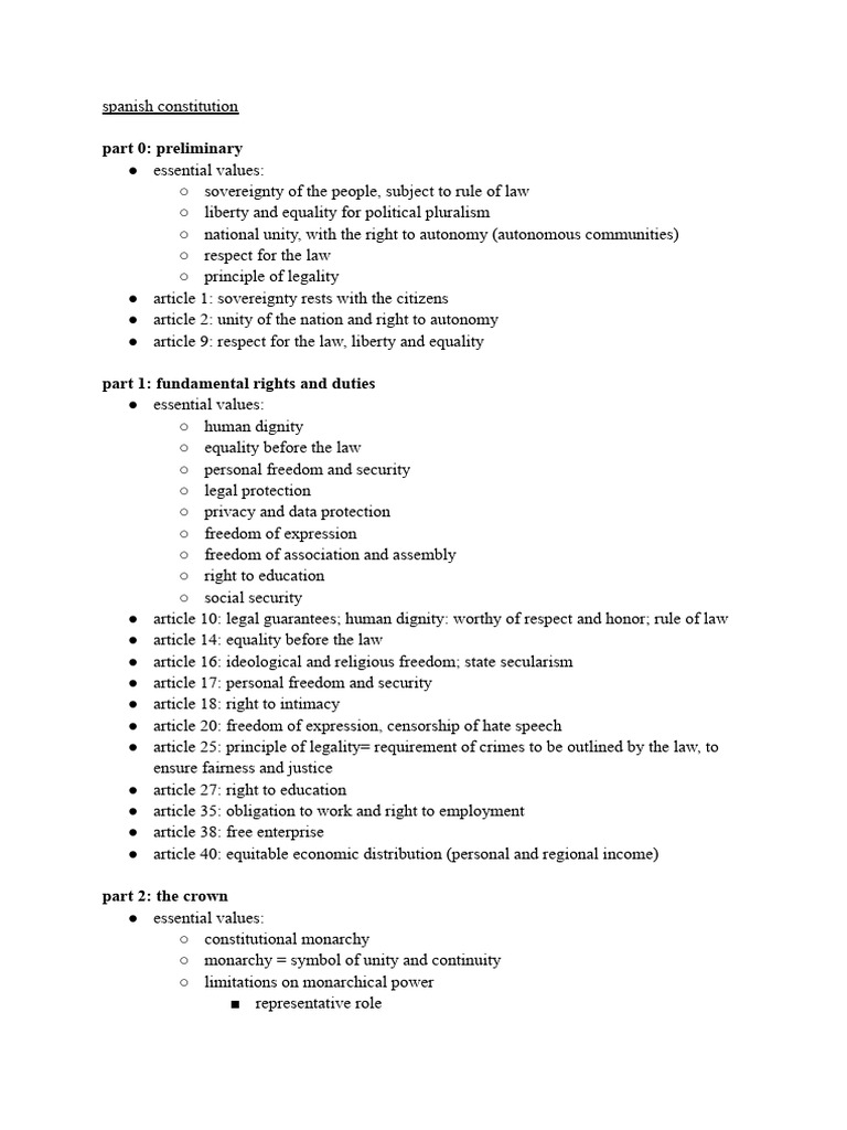 Key Features of Spanish Government | PDF | Legislature | Parliament