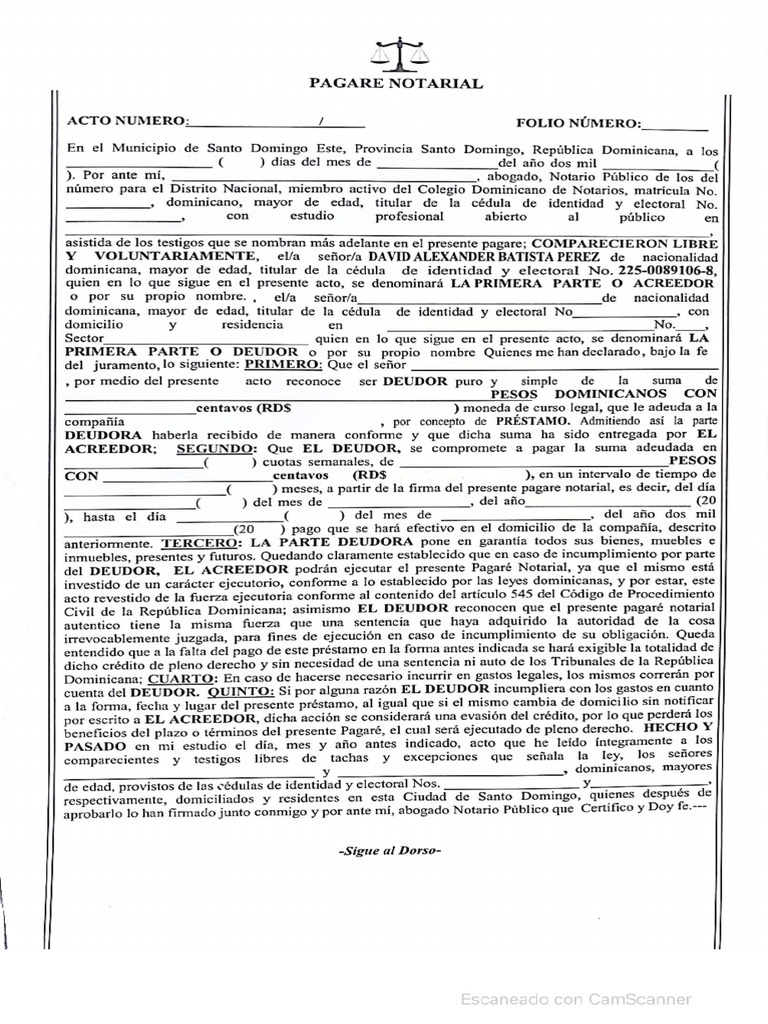 Pagaré Notarial | PDF