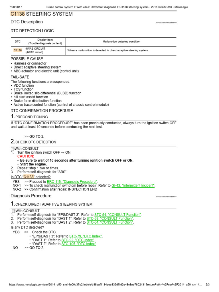 C1138 Steering System: DTC Description | PDF | Electrical Connector ...