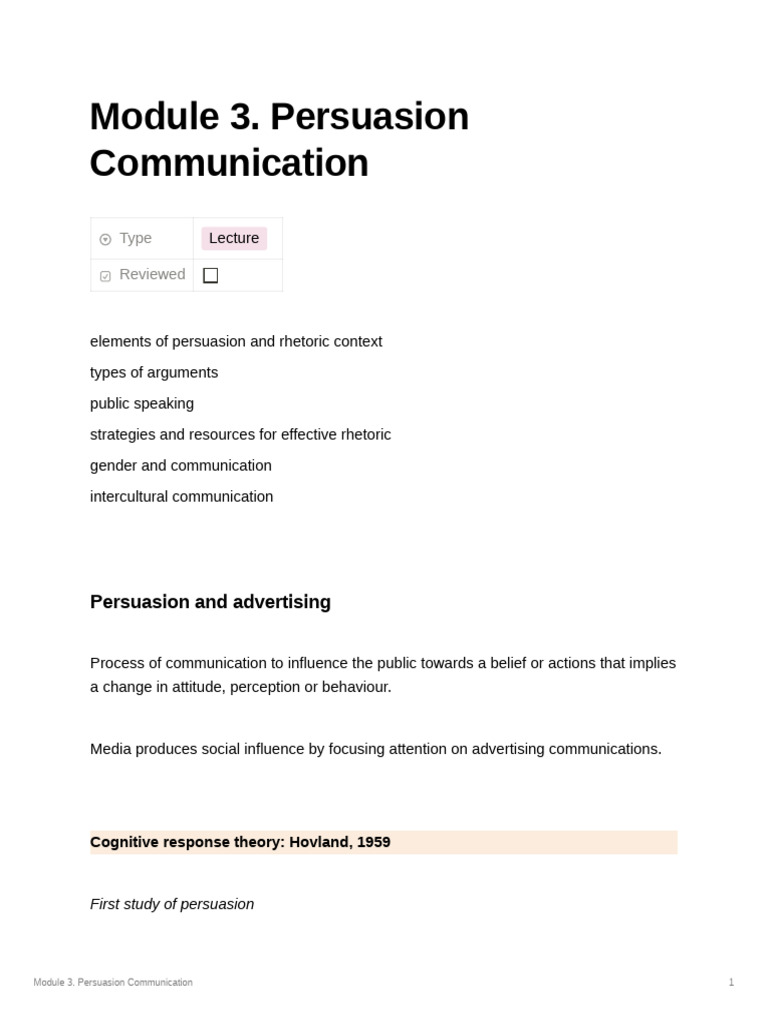 Module 3 Communication Theory | PDF | Rhetoric | Persuasion