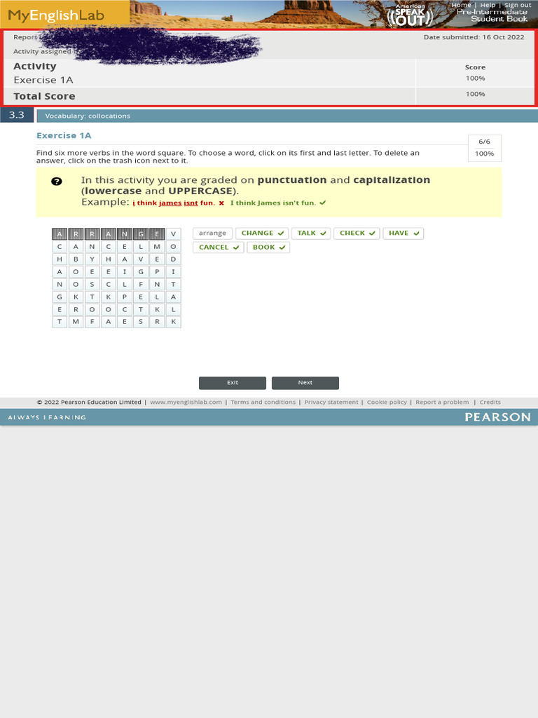 Exercise 1A - Mode Report - Unit 3 Time Out 3.3 Vocabulary Collocations ...