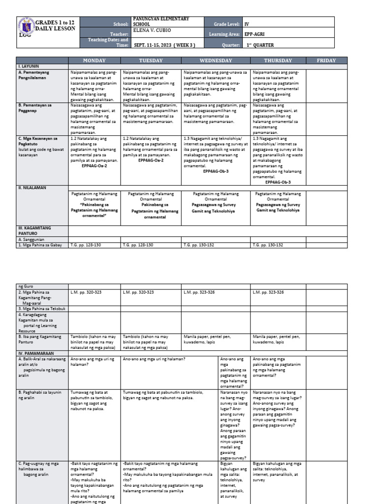 DLL EPP-4 Q1W2-agriculture | PDF