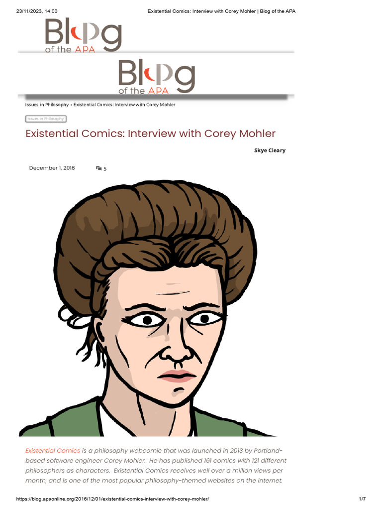 Existential Comics_ Interview with Corey Mohler _ Blog of the APA | PDF ...