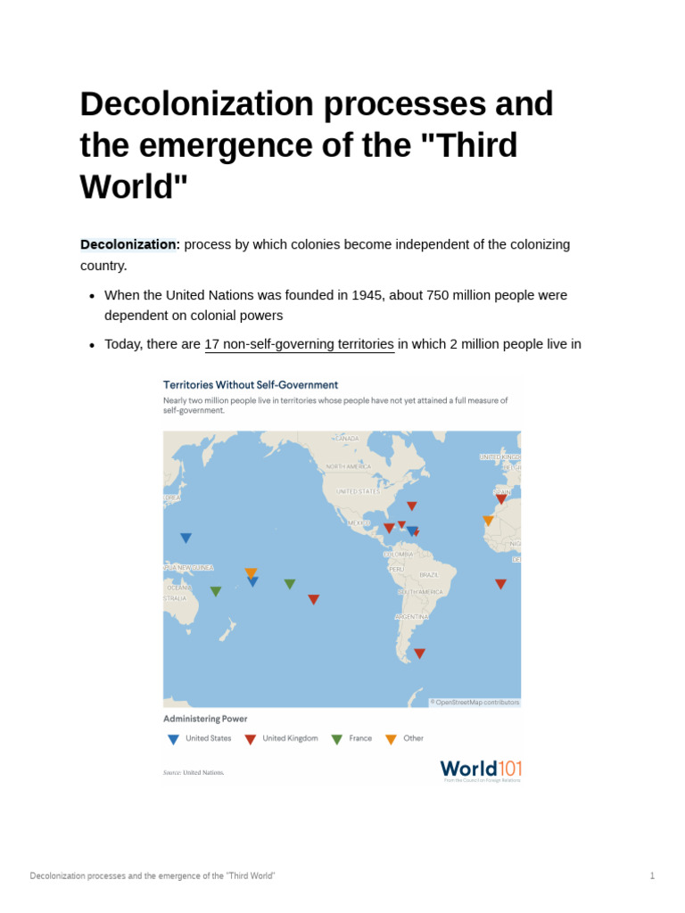 Decolonization Processes and The Emergence of The Proxy Wars | PDF | Decolonization | Cold War
