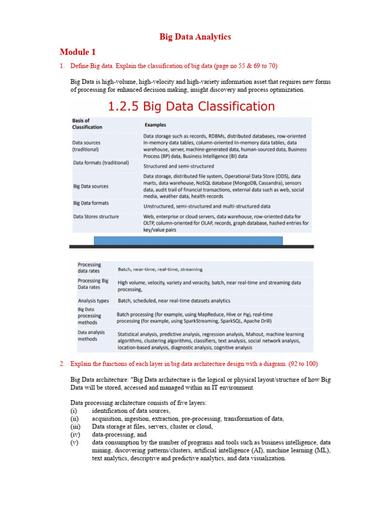 BDA Notes | PDF | Apache Hadoop | Big Data