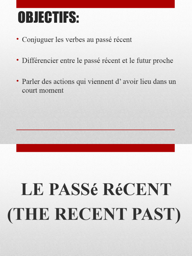 Le Passe Recent | PDF