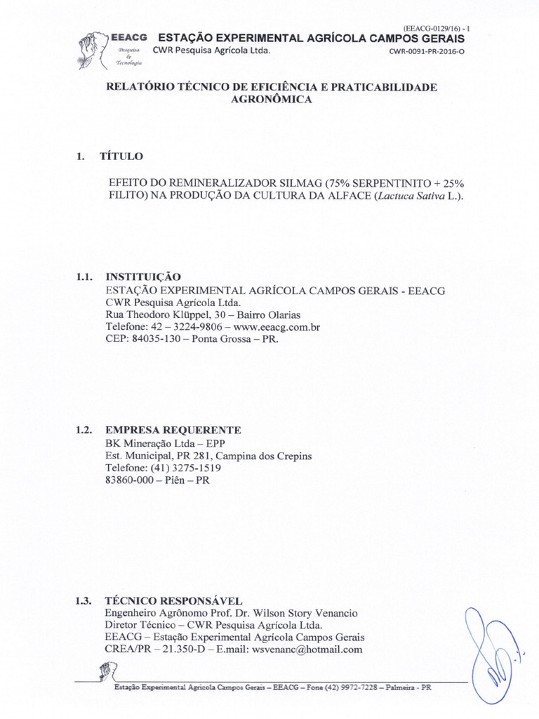 Alface - Laudo Oficial | PDF