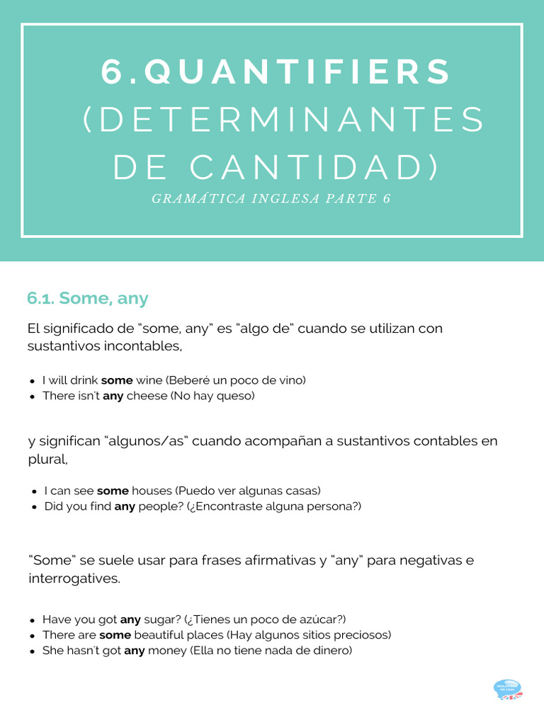 English Grammar Quantifiers | PDF | Idiomas | Estudios de idiomas ...