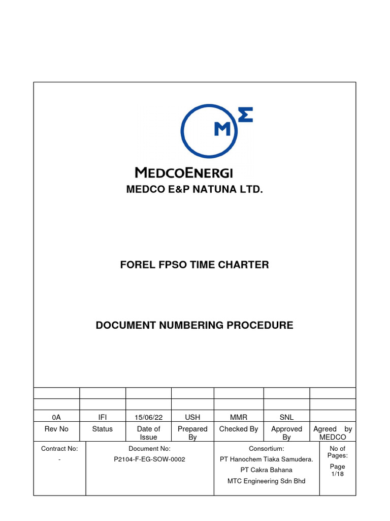 Consortium - Document Numbering Procedure - Rev 0a | PDF
