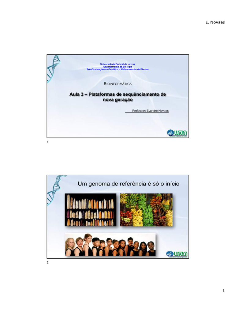 Aula3 - Sequenciamento e NGS-compressed | PDF | Sequenciamento de DNA | Nucleotídeos