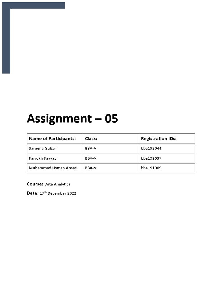 Assignment 05 Pdf Rationality Decision Making