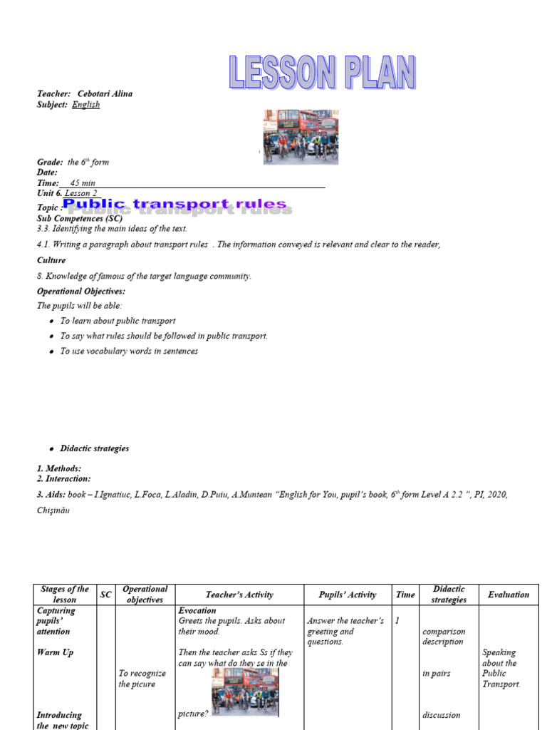 Cl.6 U.6L.2 The Public Transport Rules | PDF | Behavior Modification ...