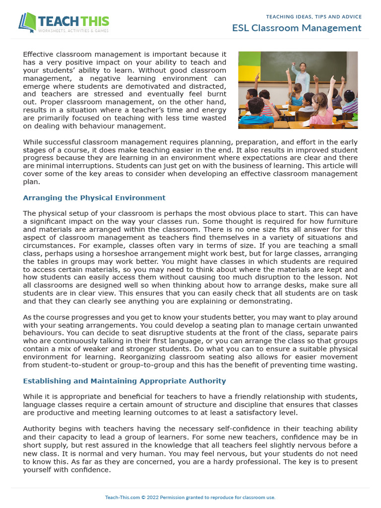 Classroom Management | PDF
