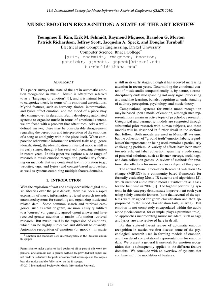 Music Emotion Recognition | PDF | Emotions | Annotation