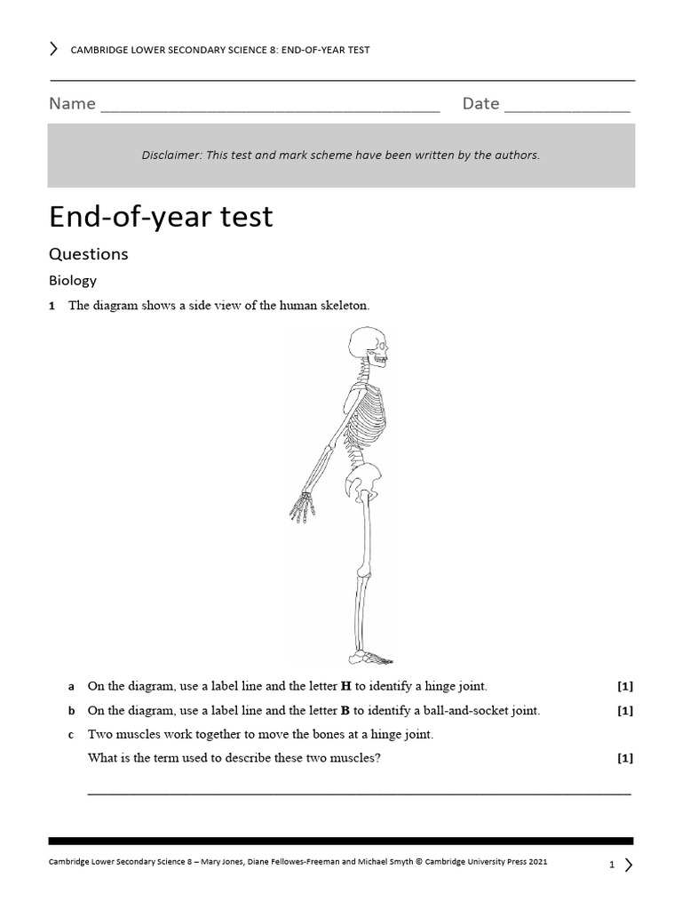 Lower - Secondary - Science - 8 - End-Of-Year Test | PDF | Chemical ...