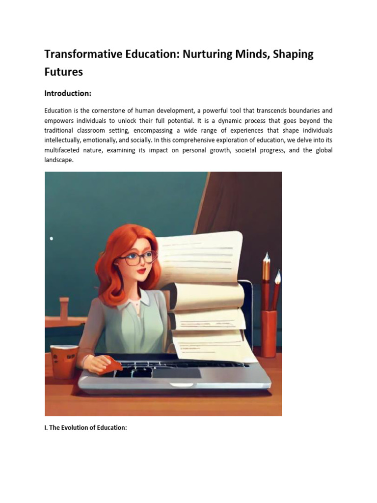 Education: Nurturing Minds, Shaping Futures | PDF | Learning ...