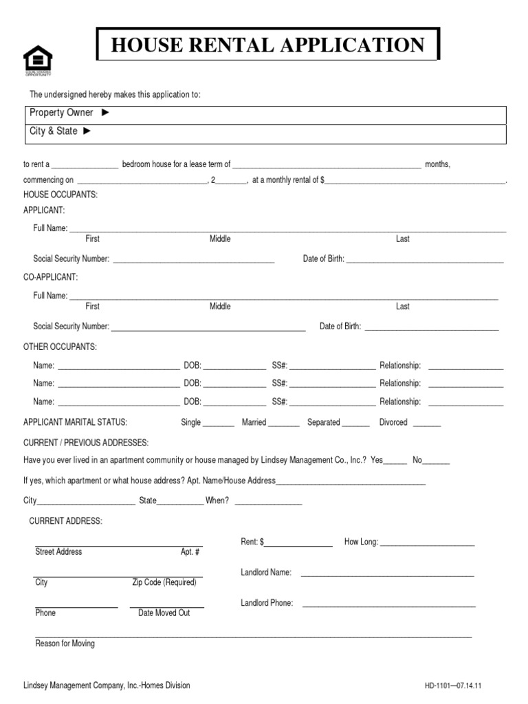 House Rental Application | PDF | Credit History | Lease