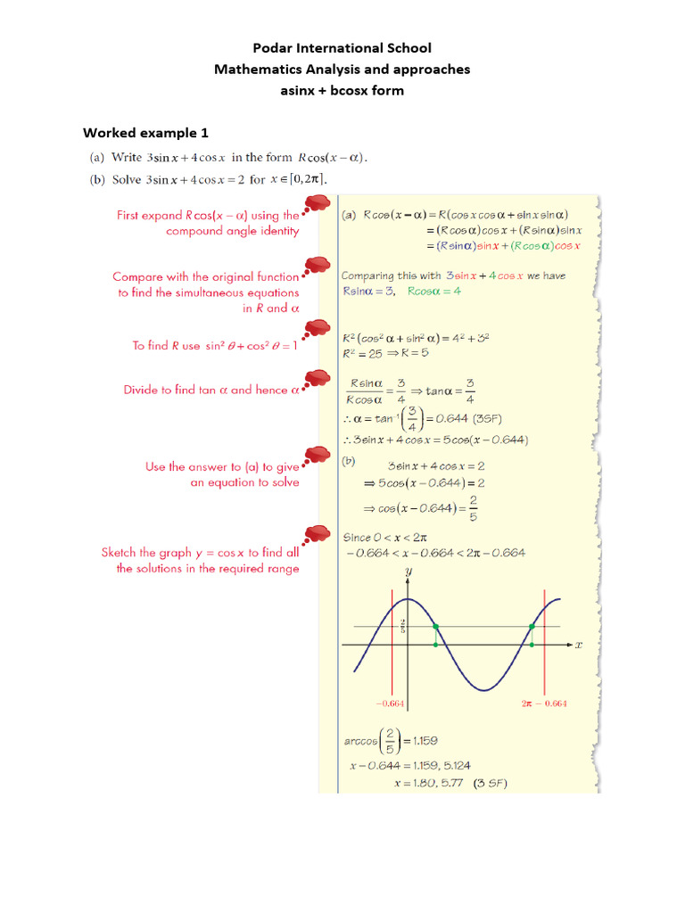 Trigonometry Asinx Bcosx Ws Pdf