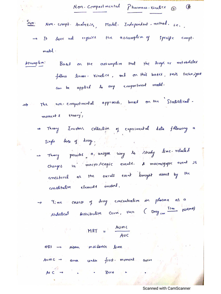 Non Compartment Analysis | PDF