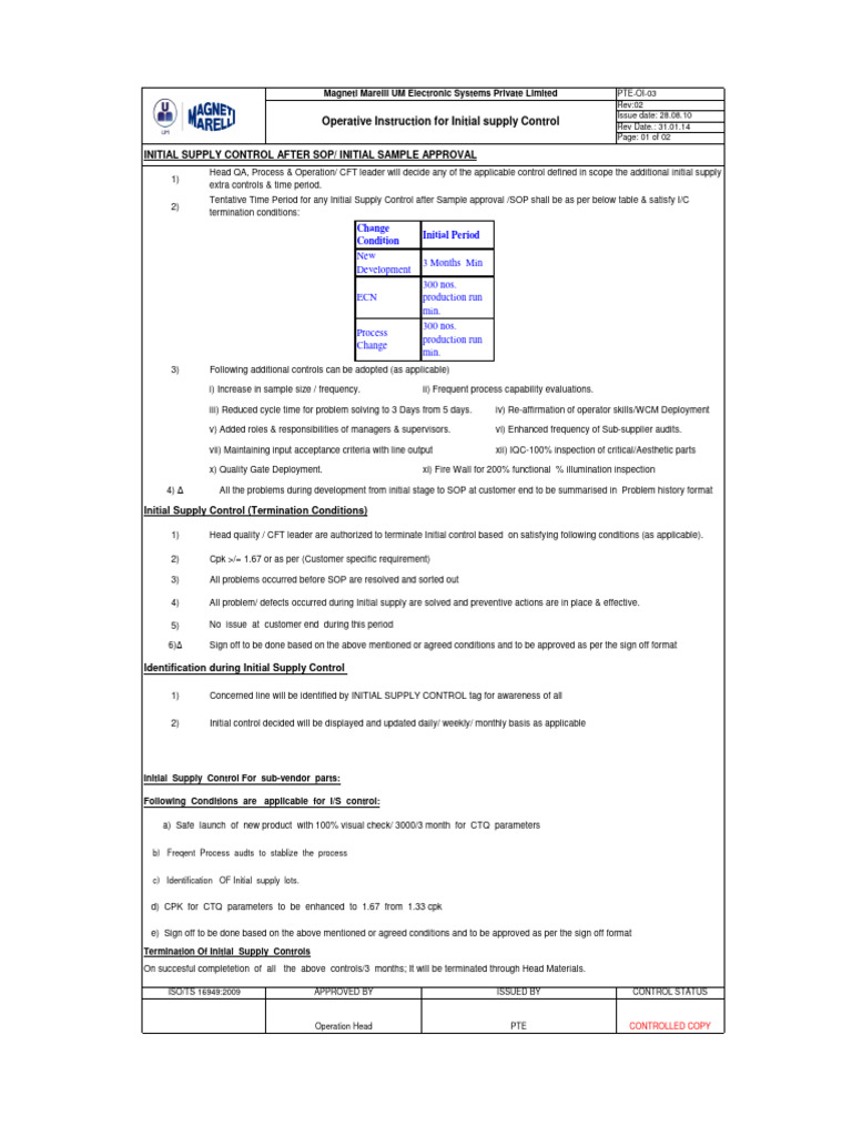 Initial Supply Control Guidelines | PDF | Computing | Computer Science